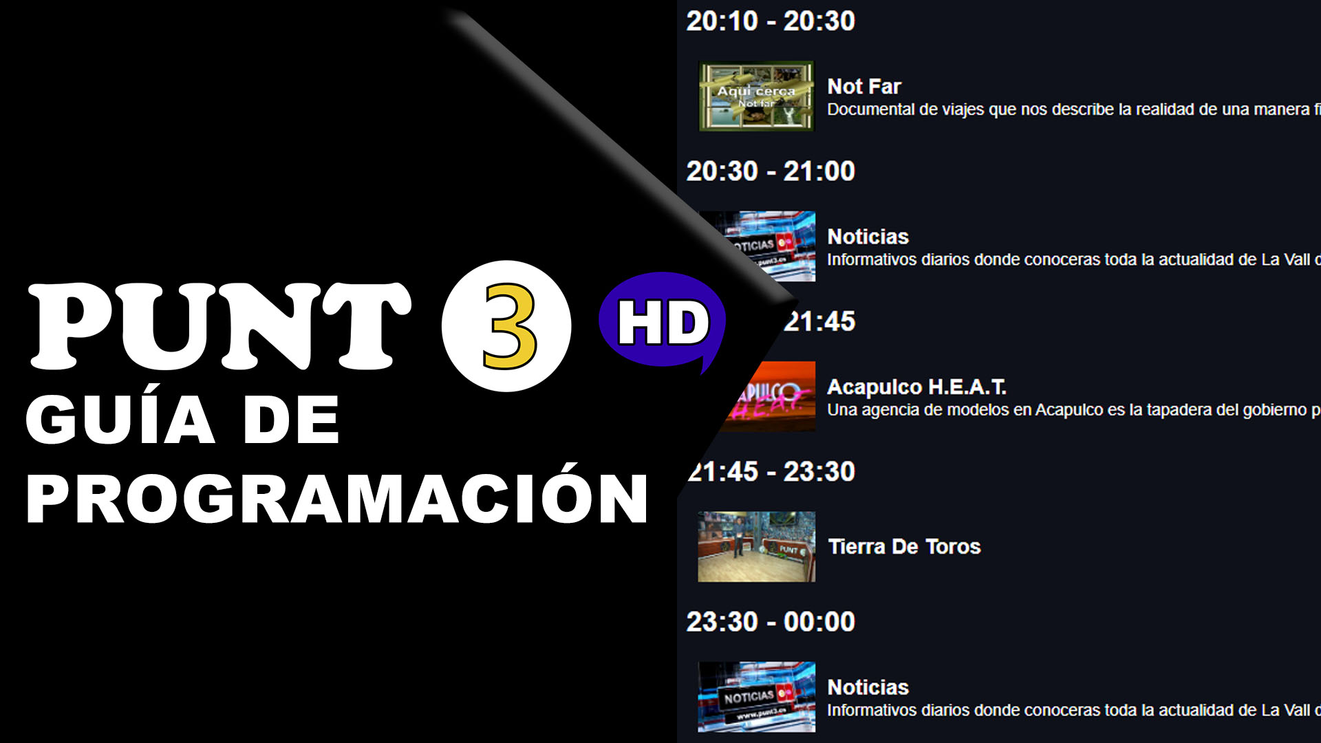 Guía de Programación De Punt 3 Televisión